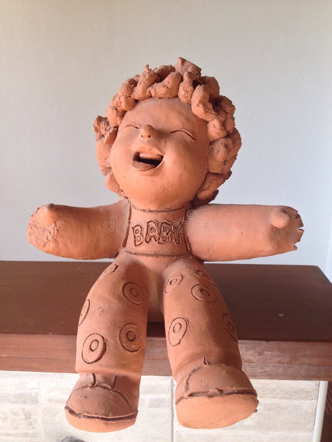 Clay doll stock image. Image of girl, smile, garden, ceramic - 47045557