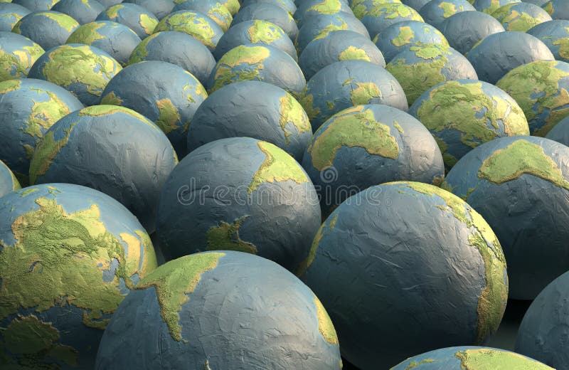 Clay Earth Globe Collection Stock Illustration - Illustration of clay ...