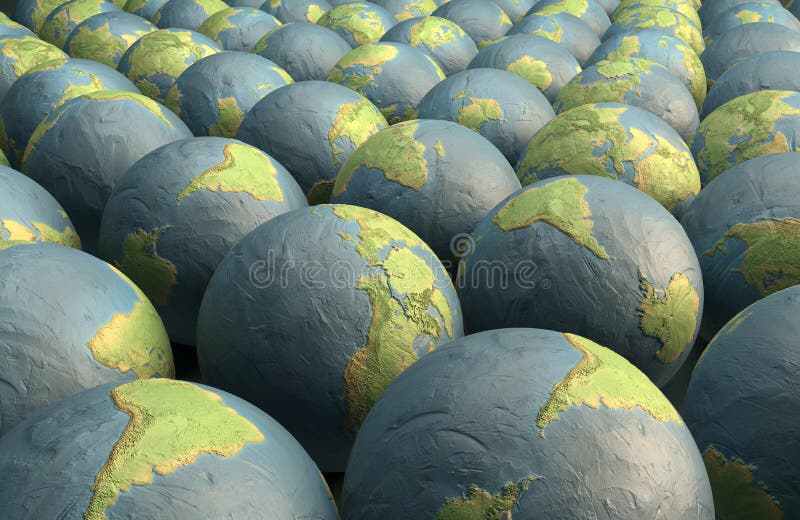 Clay Earth Globe Collection Stock Illustration - Illustration of ...