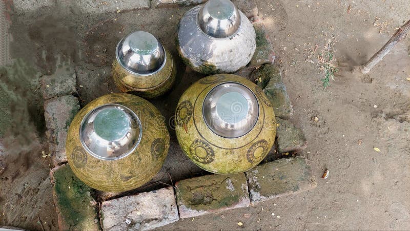 Traditional Clay Earthen Water Pots (Matti Ka Ghara) Used for Naturally ...