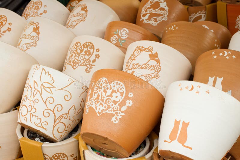 Clay flower pots stock photo. Image of terracotta, earthenware - 38292106