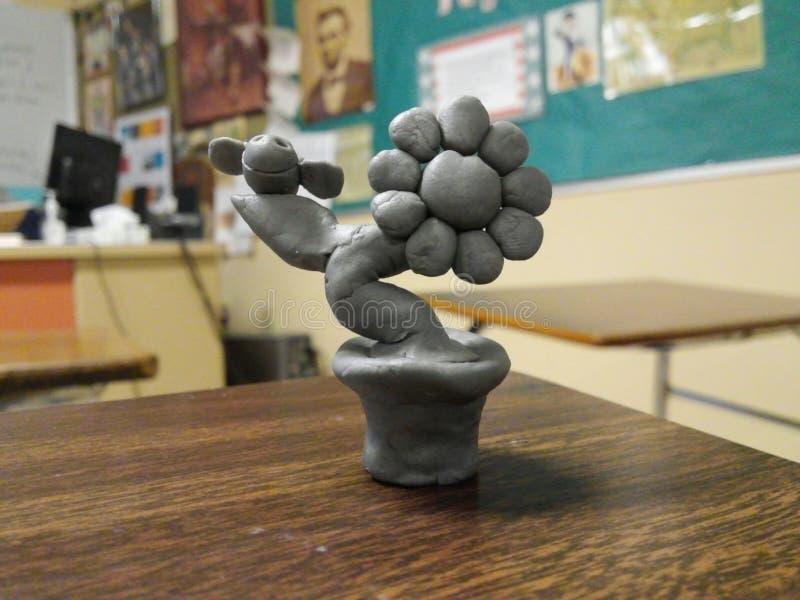 Clay flowers in class stock image. Image of screenshot - 248489055