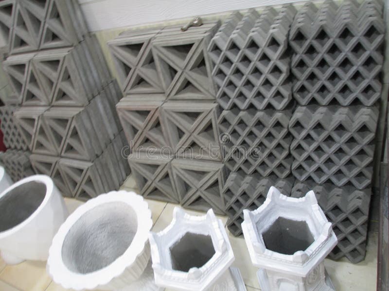 Clay Frame Designs for Wall Construction Stock Photo - Image of grid ...