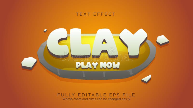 Clay Game UI Button Text Effect Font Type Stock Illustration ...