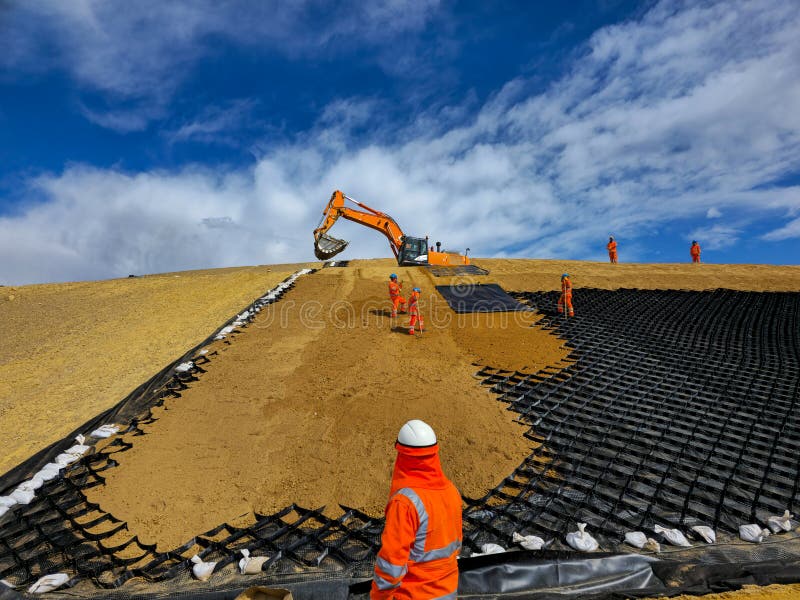 Clay and Geosynthetic Cover in Sanitary and Mining Landfills Stock ...