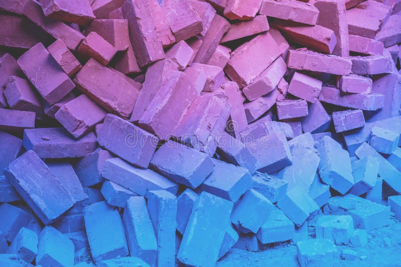 Clay Handmade Bricks. Pile of Bricks Abstract Background Stock Photo ...