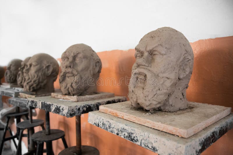 Clay Head Models of an Antique Greek for Artist Drawing Training ...