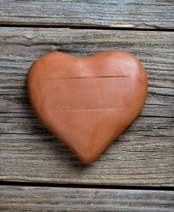 Clay heart stock photo. Image of retro, love, clay, valentine - 48273160