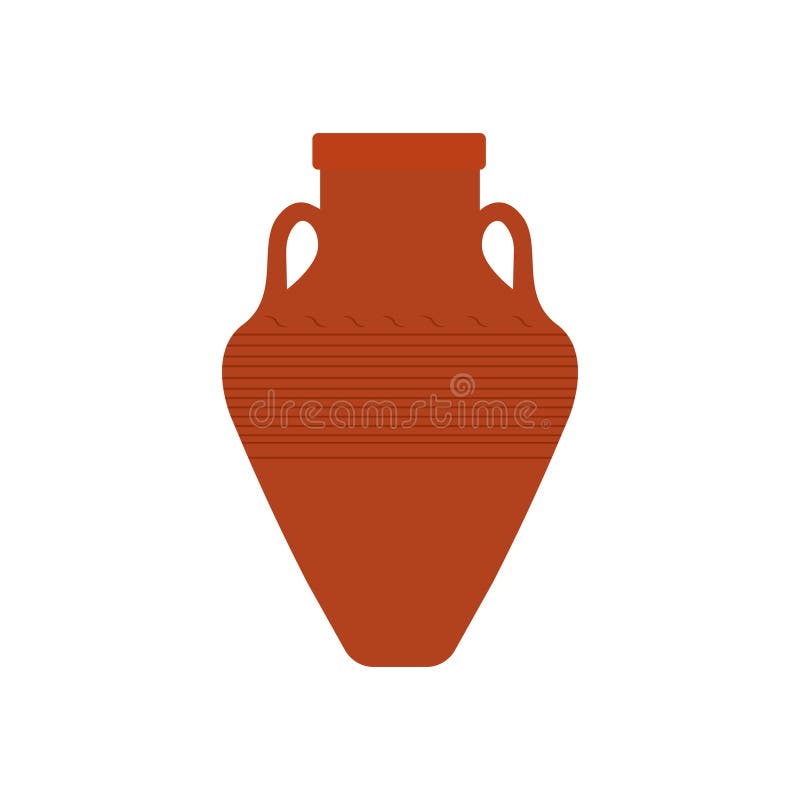 Clay Jar Flat Illustration. Clean Icon Design Element on Isolated White ...