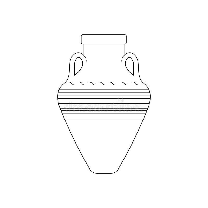 Clay Jar Outline Icon Illustration on White Background Stock Vector ...