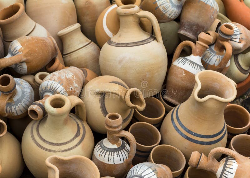 Clay jars and pots. stock photo. Image of antique, ceramics - 89404640