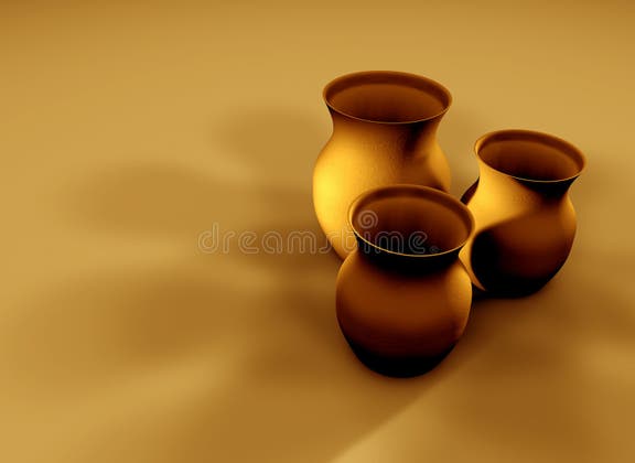 Clay Jugs 2 stock illustration. Illustration of rendering - 31138