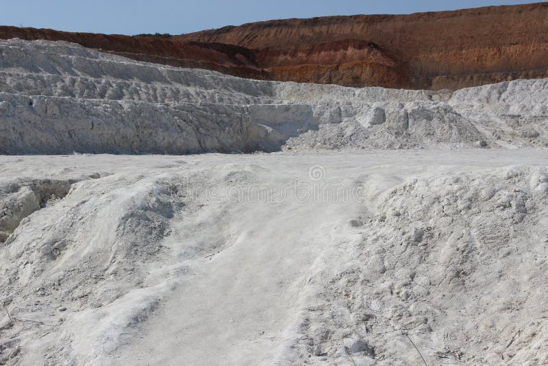 Clay Mining. Beautiful Background of White Clay. Stock Photo - Image of ...