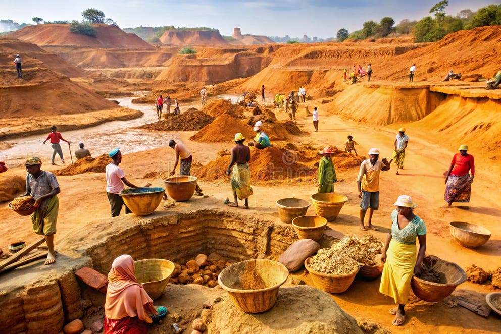 Clay mining stock illustration. Illustration of earthworks - 367639783