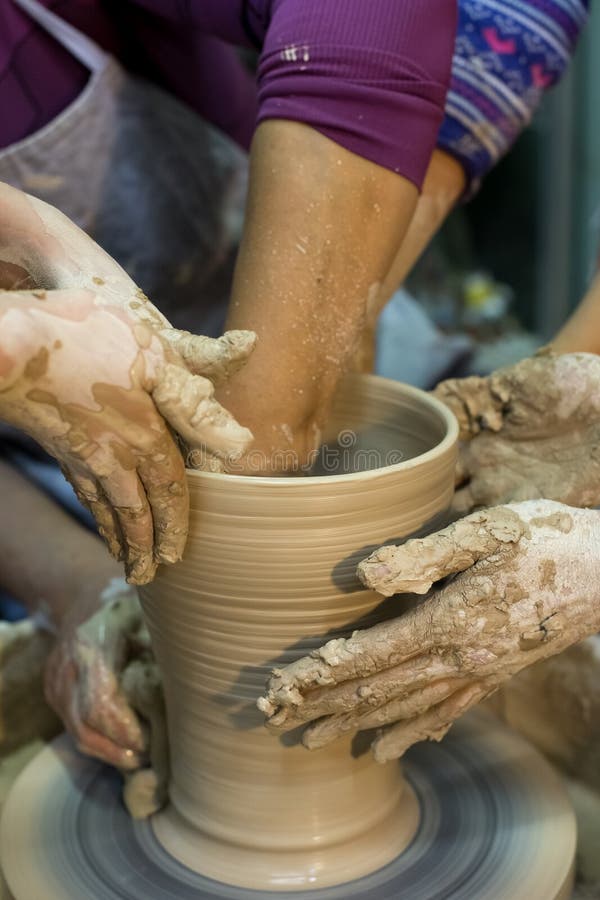 Clay modeling with hands stock image. Image of classes - 111034993