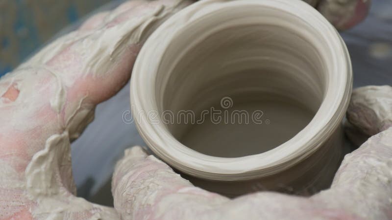 Clay Modeling Master Class. Potter Male Hands Shape and Sculpt the Soft ...