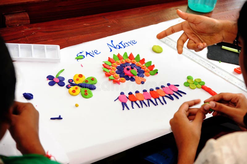Clay Modeling on Save Nature Stock Image - Image of girl, nature: 187724871