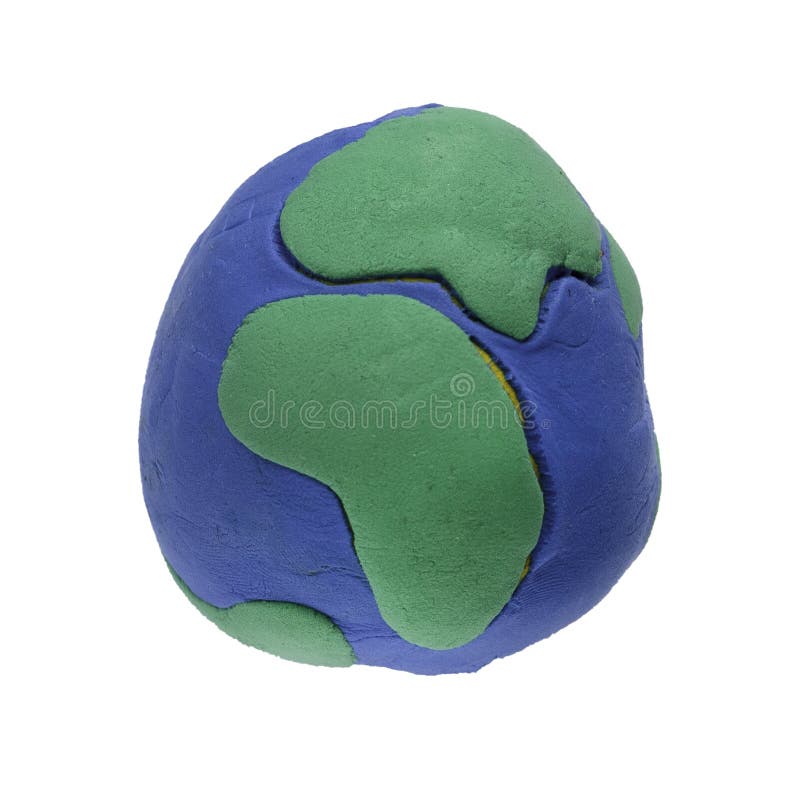 A Clay Modelling of the Earth Isolated on White Background Stock Image ...