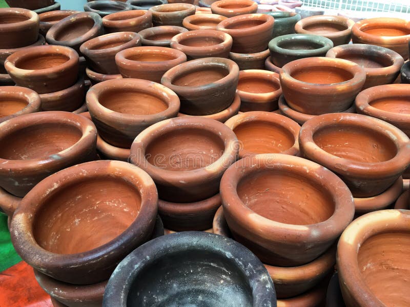 Clay mortar in market stock image. Image of clay, tool - 86710487