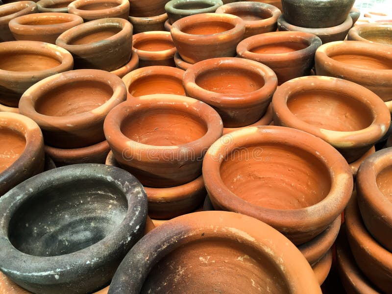 Clay mortar in market stock image. Image of clay, tool - 86710487