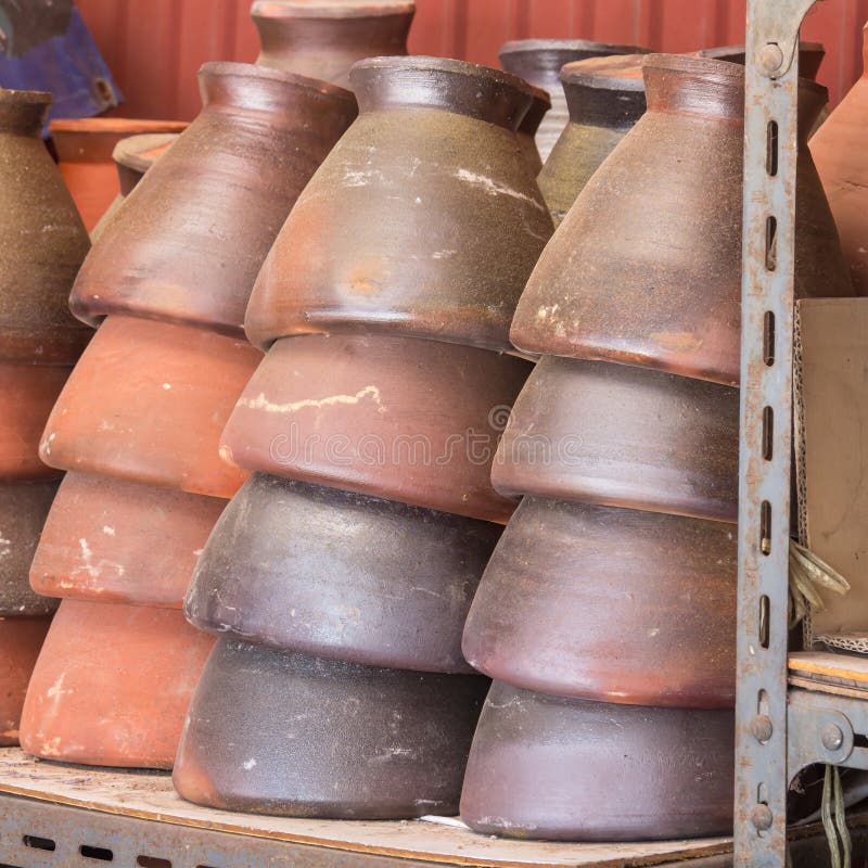 Clay Mortar Placed on the Market Stock Photo - Image of horizontal ...