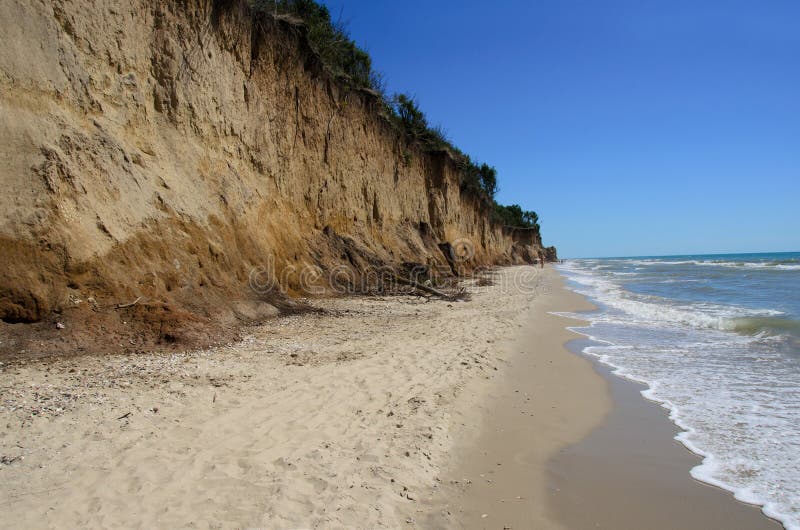 Clay mountain and sea stock image. Image of wave, outdoors - 130487693