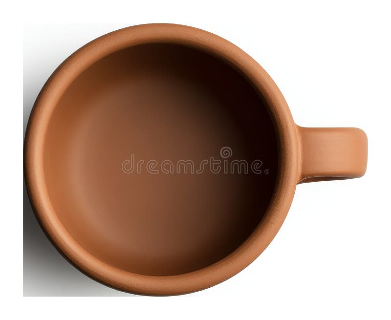 Clay Mug Top View, Rustic Kitchenware Concept Stock Image - Image of ...