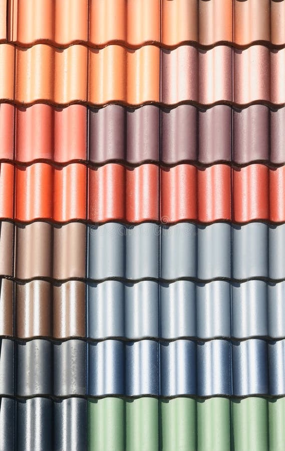 Clay Multi-colored Tiles for Roofing Texture Stock Image - Image of ...