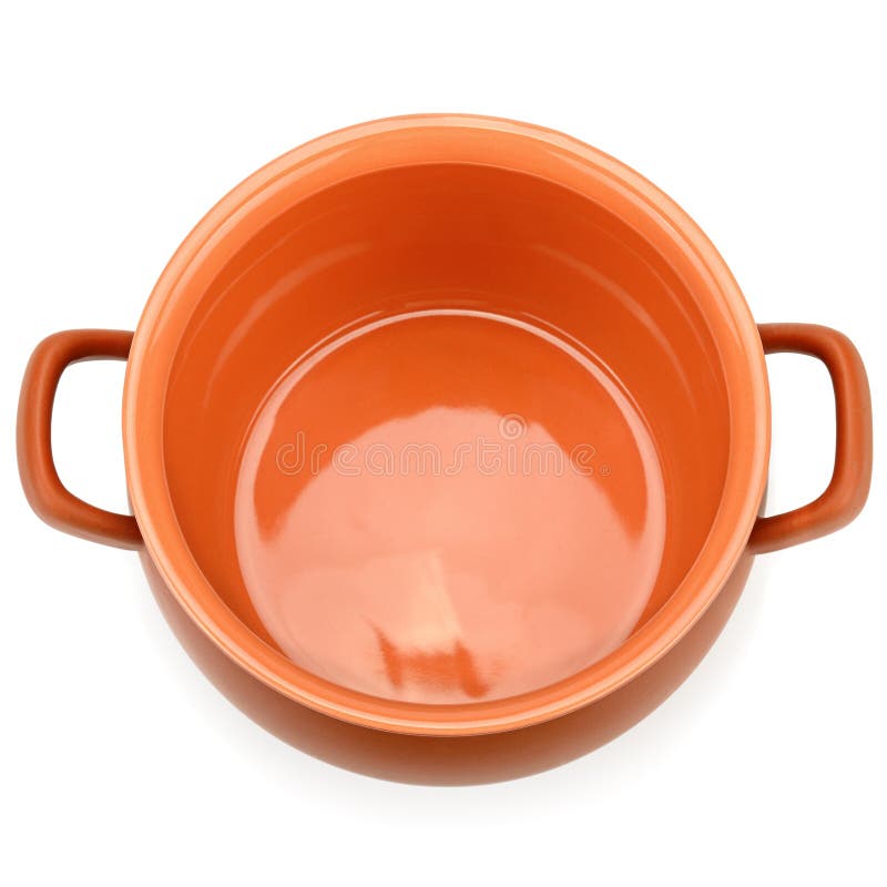 Clay Pan Isolated on White Background. Top View Stock Photo - Image of ...