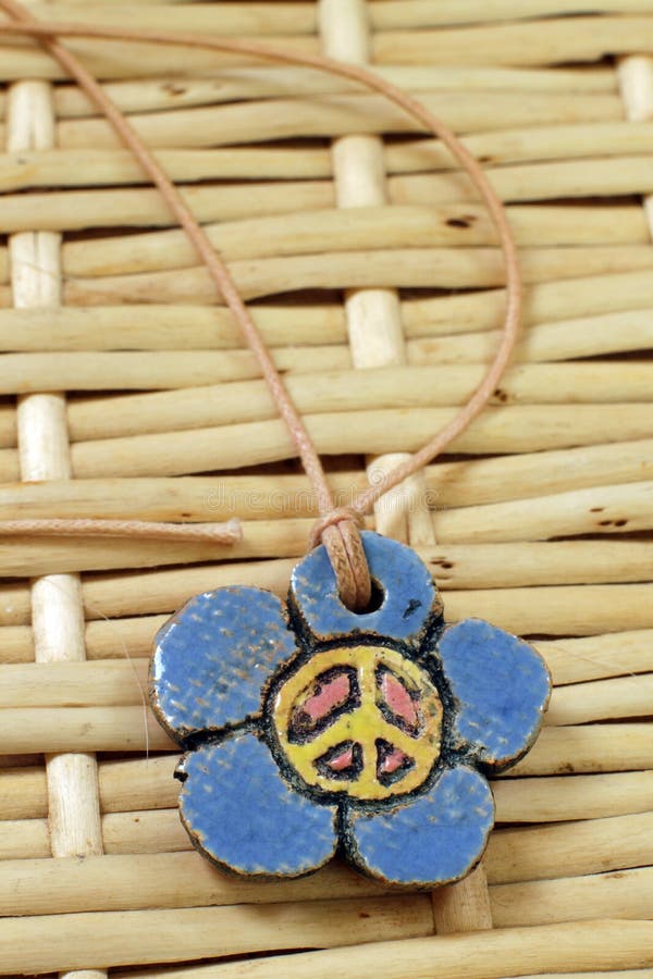 Clay pendant pacifist stock image. Image of facial, ancient - 24809173