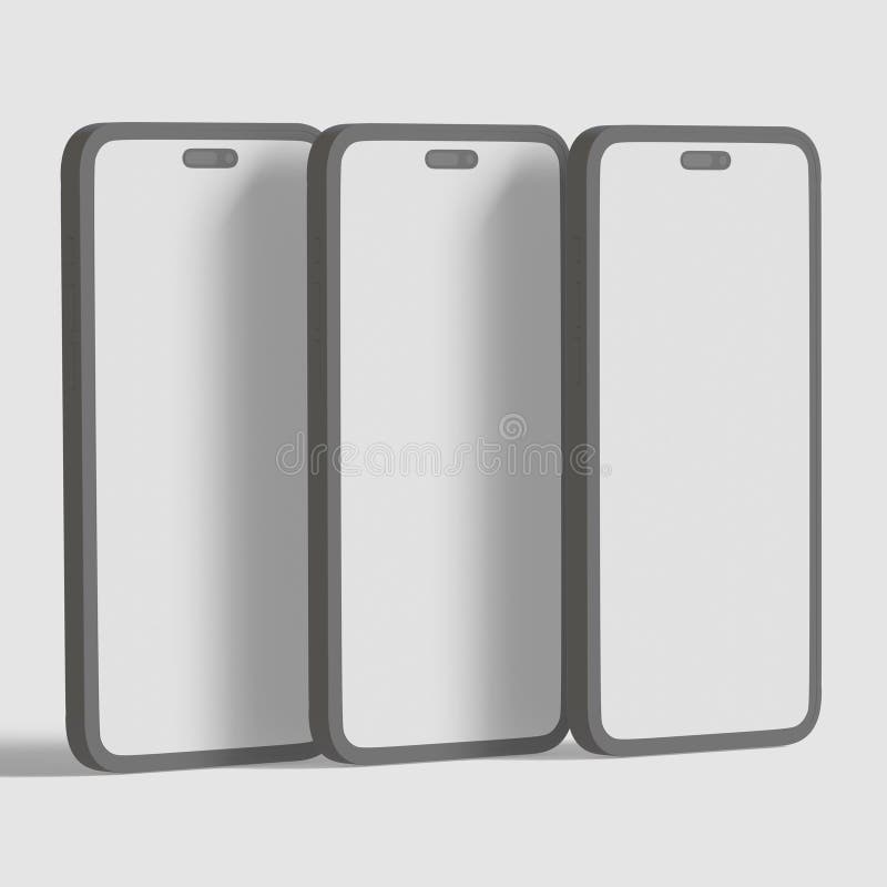Clay Phone White Color 3D Render Illustration Stock Illustration ...