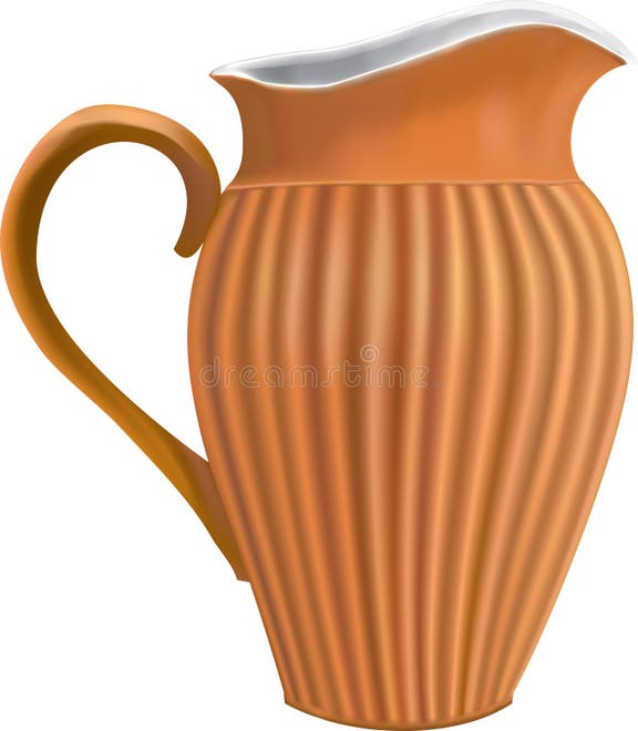 Clay pitcher stock vector. Illustration of orange, clay - 19168315