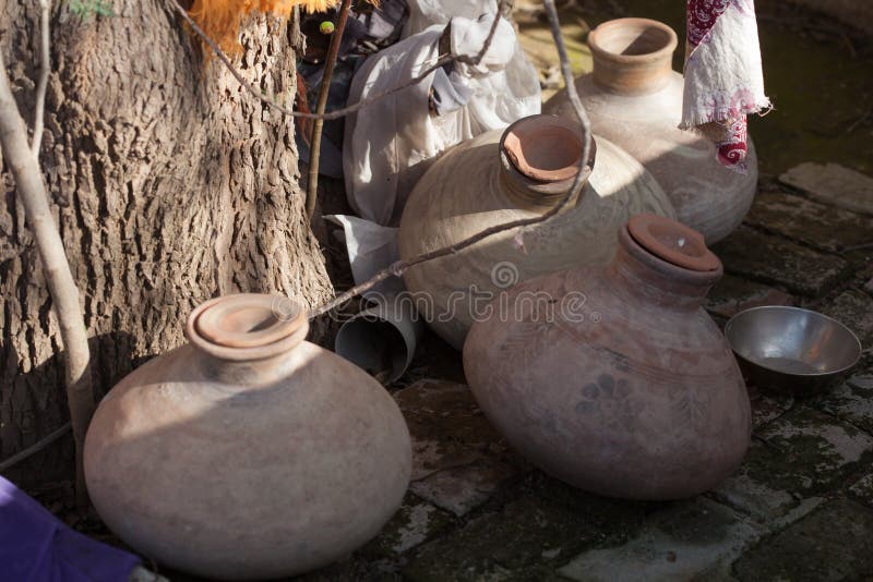 Clay pitcher pot stock image. Image of sculpture, statue - 183689373