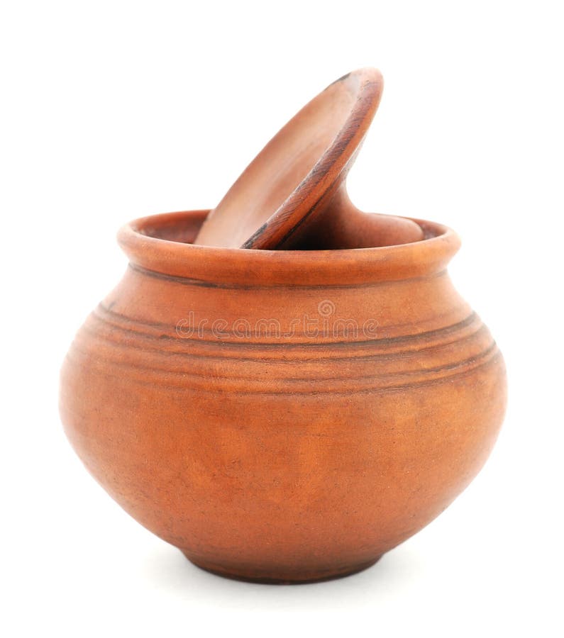 Clay pot stock photo. Image of single, food, brown, pottery - 15858874