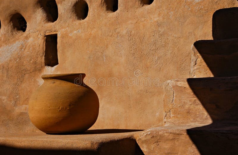 Clay Pot Against Adobe Wall Stock Photo - Image of religion, franciscan ...