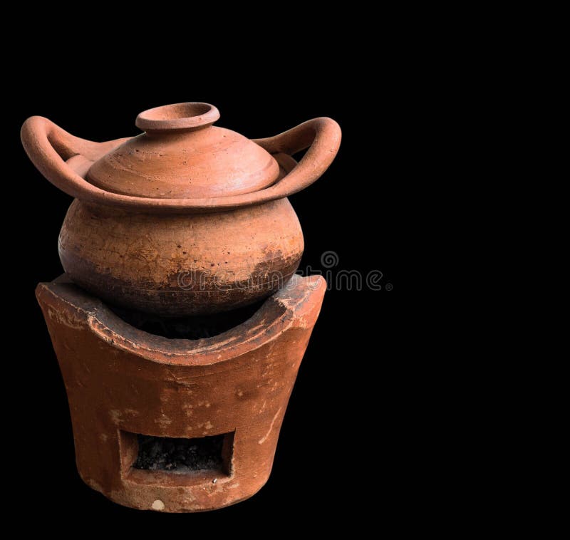Clay stove for cooking stock image. Image of close, food - 45855855