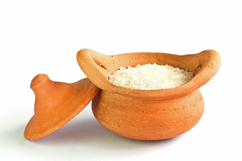 Clay Pot for Cocking with Rice Stock Photo - Image of boil, cook: 27413504