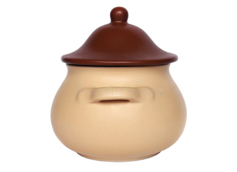 Clay Pot with Cover Isolated Stock Photo - Image of popular, food: 14071952