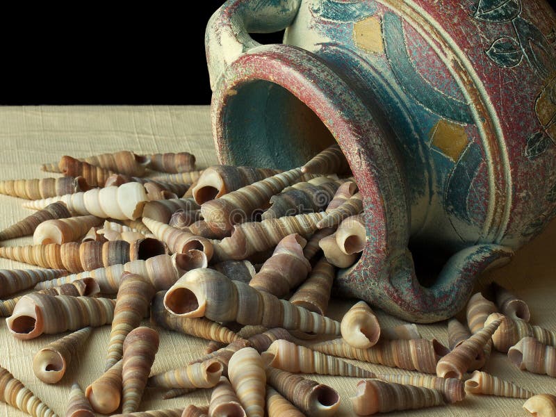 Clay Pot Dumping Shells Close Up Stock Photo - Image of mussels ...