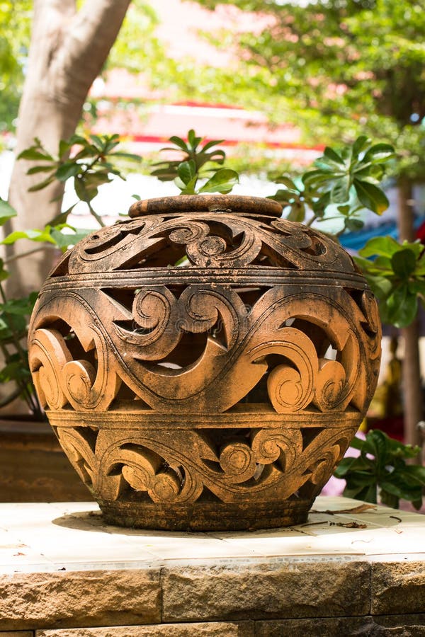 Clay Pot stock photo. Image of open, leaves, clay, outdoor - 56332658