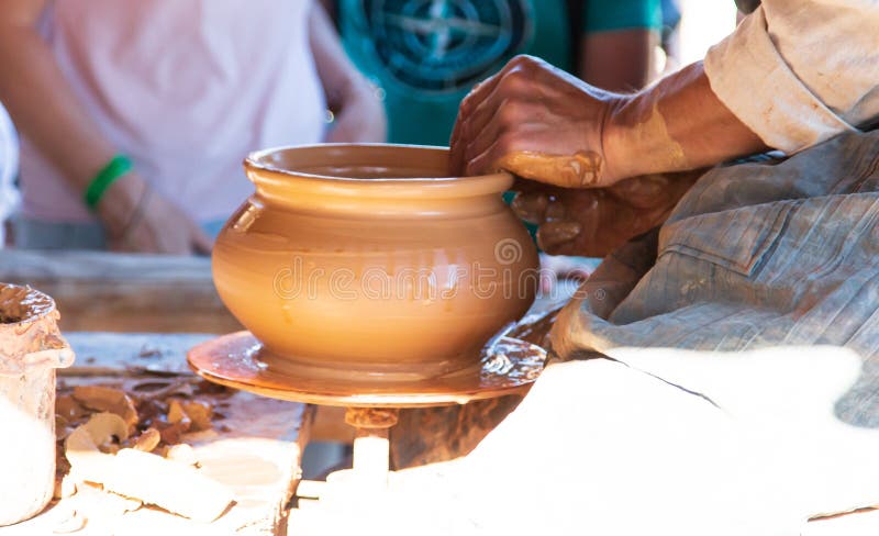 Clay pot making home craft stock image. Image of home - 205748785