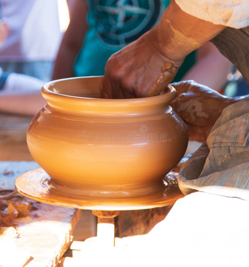 Clay pot making home craft stock image. Image of home - 205748787