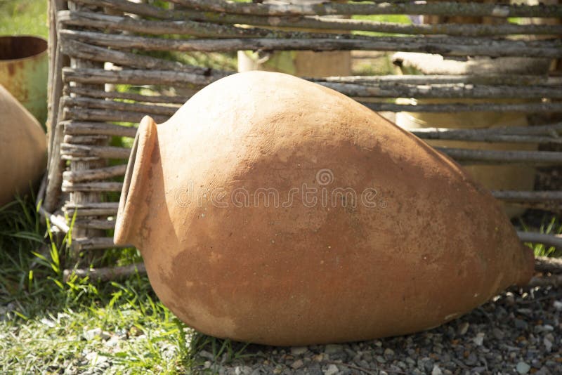 Clay Pot in Nature Background Stock Image - Image of vase, decoration ...
