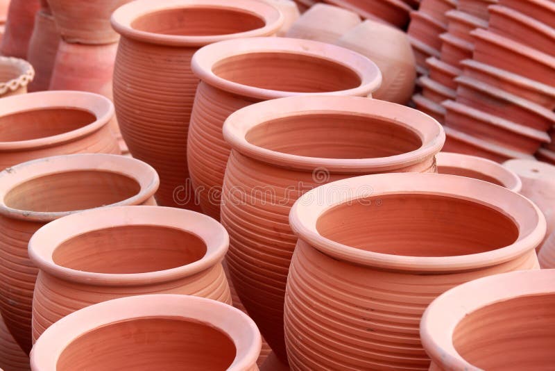 Clay pots stock image. Image of pottery, barn, garden - 18322885