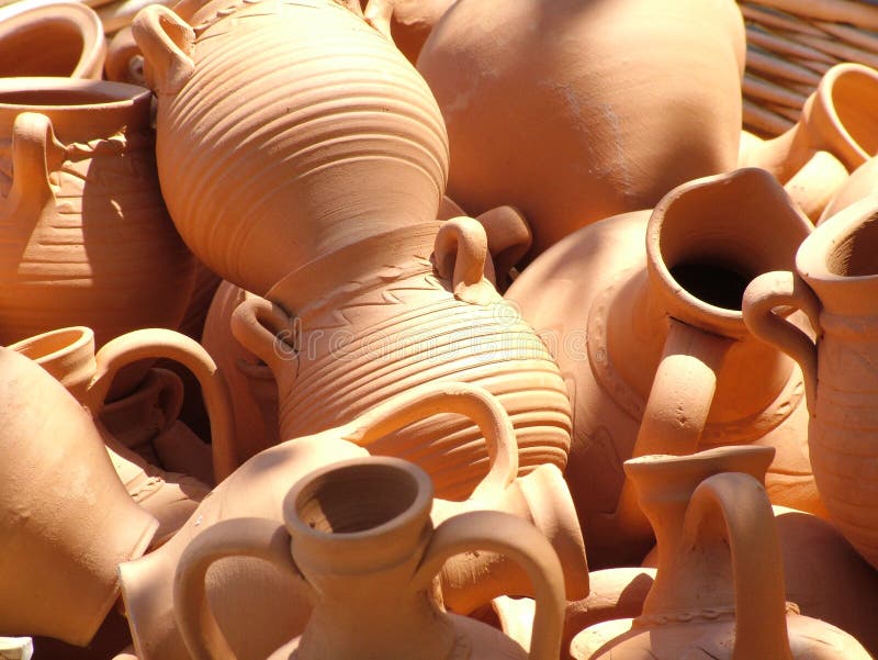 Clay pots stock image. Image of baby, color, pots, pottery - 6259887