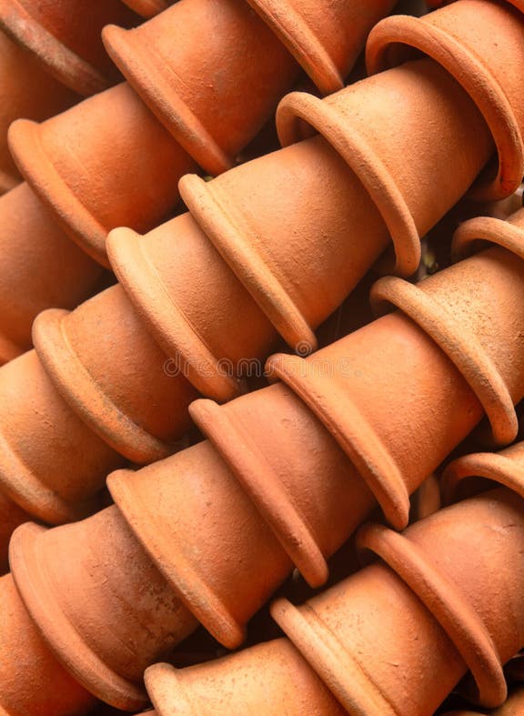 Clay Pots As an Abstract Background. Texture Stock Photo - Image of ...