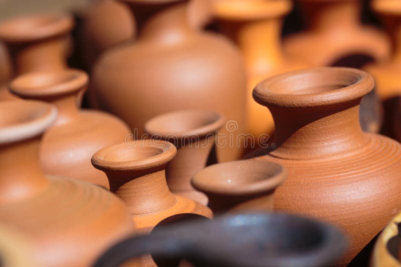 Clay pots background stock image. Image of homemade, vase - 62902797