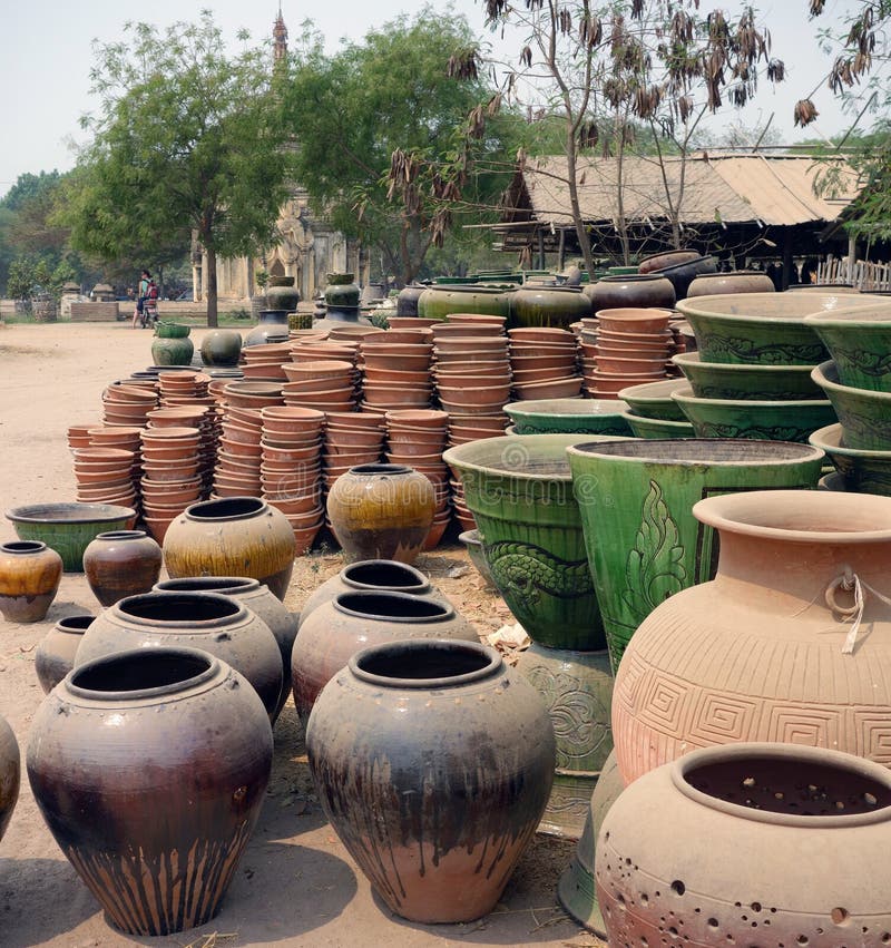 Myanmar antique pot stock image. Image of iron, carving - 25171885