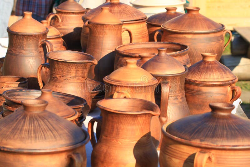 Clay pots stock photo. Image of clay, handcraft, pottery - 39931754