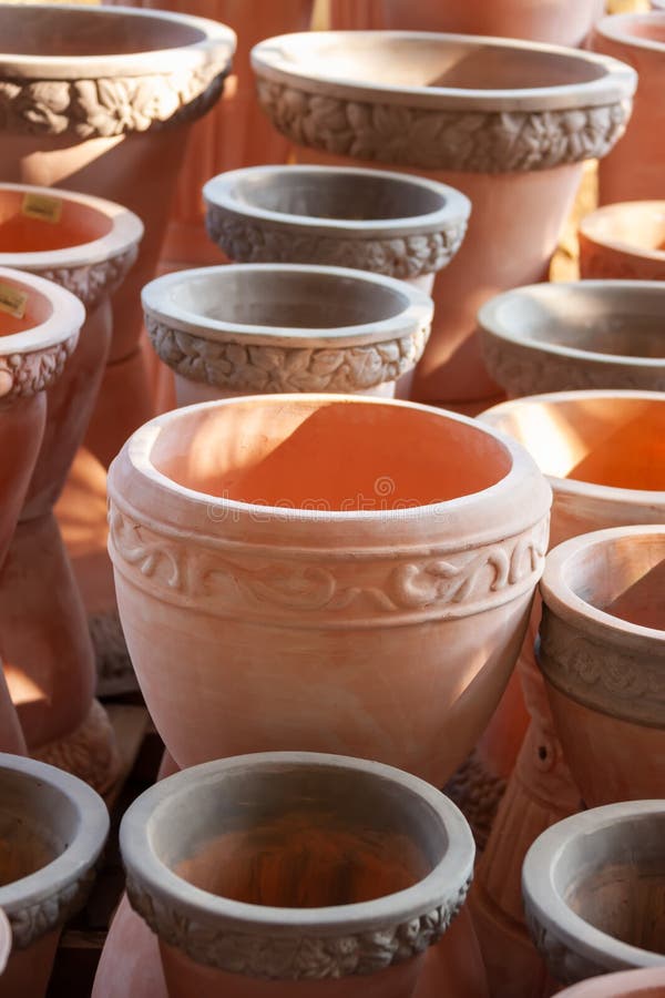 Clay pots stock photo. Image of garden, brown, decorative - 162523960
